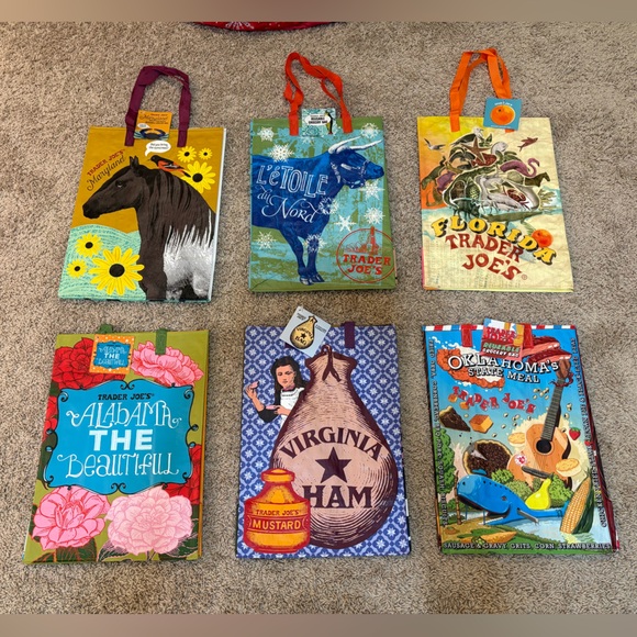 Trader Joe'S | Bags | New Various Trader Joes Reusable State Bags Set ...